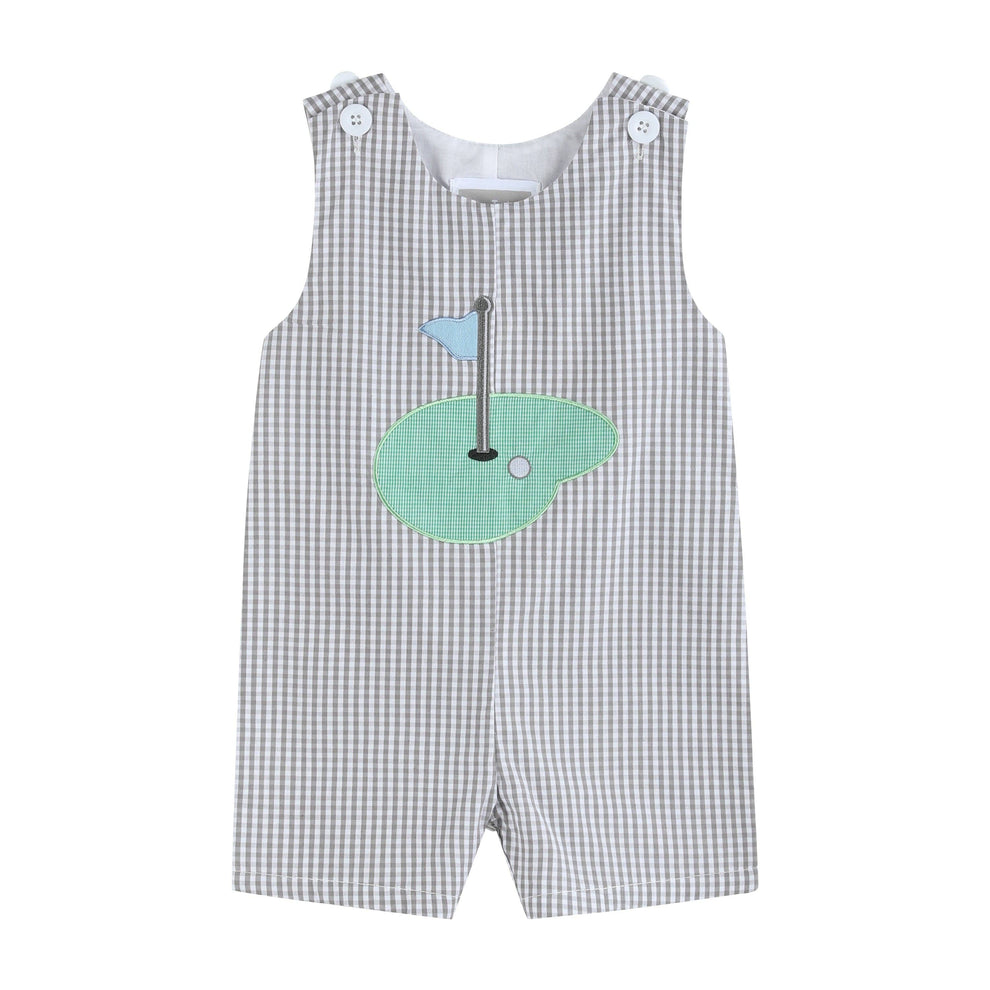 Lil Cactus - Gray Gingham Golf Shortalls – Lily & Lane Children's ...